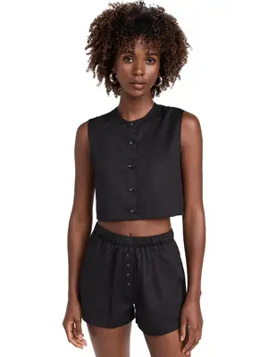 LESET Yoko Sleeveless Top - Black