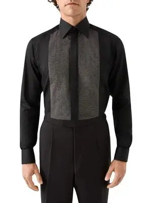 Eton Apos;s Evening Jacquard Bib Slim-fit Dress Shirt - Black