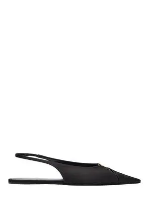 SAINT LAURENT Babylone Satin Slingback Ballerina Flats