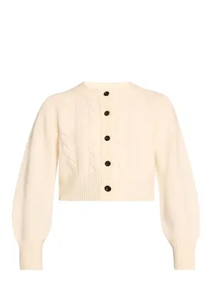 TOCCIN Rita Cropped Wool And Cashmere Cardigan - Ivory