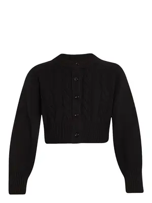 TOCCIN Rita Cropped Wool And Cashmere Cardigan - Jet