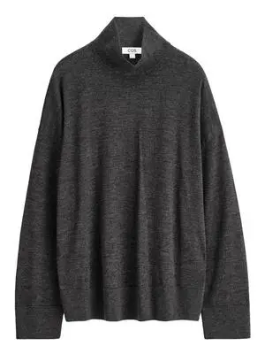 Cos Merino Wool Turtleneck Sweater - Dark Grey
