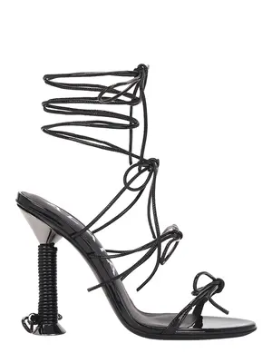 Alaïa Strappy Sandal - Noir & Argent