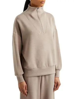 Varley Hawley Half-zip Sweatshirt - Taupe