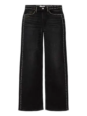 RE/DONE Studded Wide-leg Jeans - Black