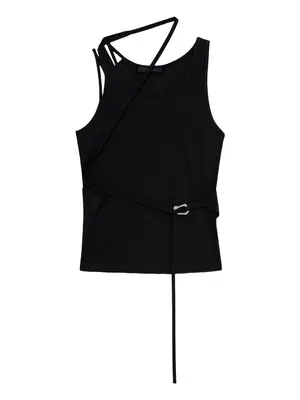 HELIOT EMIL Strap-detail Draped Top - Black