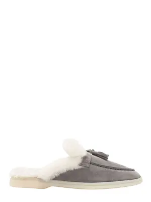 SCAROSSO Lucrezia Suede Mules - Grey