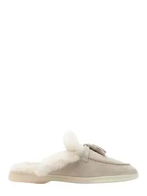 SCAROSSO Lucrezia Suede Mules - Neutrals