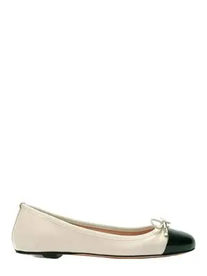 SCAROSSO Carla Leather Ballerinas - Neutrals