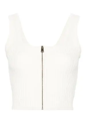 FORTE_FORTE Ribbed-knit Cropped Top - Neutrals