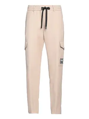Versace Solid Color Straight Leg Pants - Beige