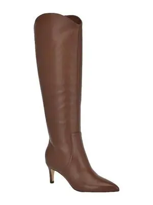 Nine West Sirena Pointed Toe Knee High Boots - Medium Brown