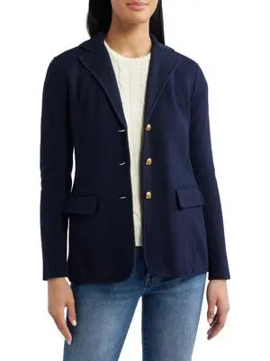 Ralph Lauren Combed Cotton-blend Blazer - Lauren Navy