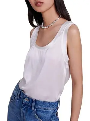 Maje Silk Tank Top - White