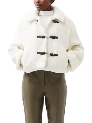 French Connection Alex Faux Shearling Jacket - 10-classic Cream