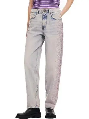 Desigual Cara Rhinestone Straight-leg Jeans - Blue