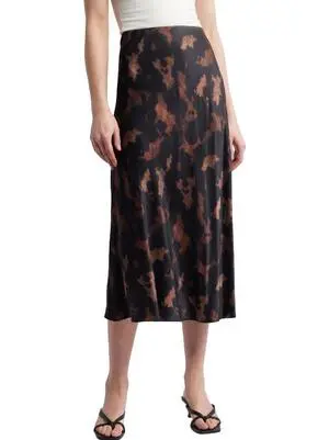 Rails Rails Anya Satin Midi Skirt Diffused Sandstone