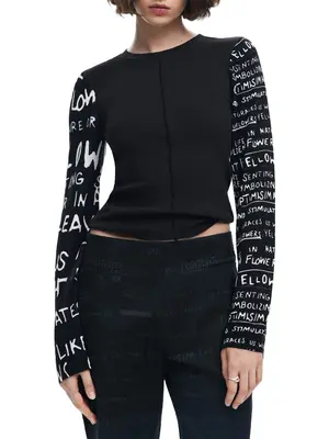 Desigual Rebe Long-sleeve T-shirt - Black