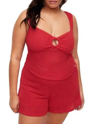 ADORE ME Sandra Tank And Shorts Set - Dark Red