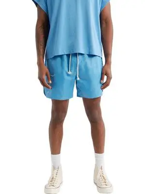 ELWOOD Embroidered Logo Nylon Shorts - Sky Blue