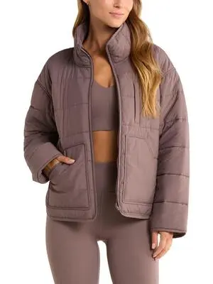 Zella Quilted Packable Jacket - Grey Plum