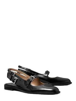 Tory Burch Multibuckle Slingback Flat - Perfect Black