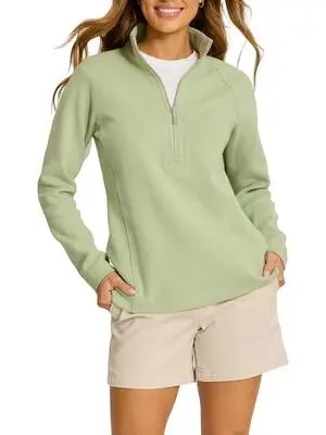 Tommy Bahama Stretch Cotton Half Zip Pullover - Extra Light Margarita