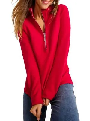 Tommy Bahama Stretch Cotton Half Zip Pullover - Tango Red