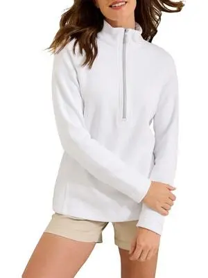 Tommy Bahama Stretch Cotton Half Zip Pullover - White