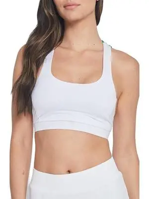 L'ETOILE SPORT Sports Bra - White W/ Green Trim