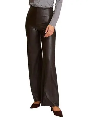 Commando Wide Leg Faux Leather Pants - Espresso