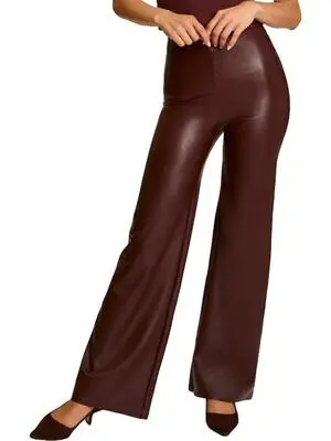 Commando Wide Leg Faux Leather Pants - Oxblood