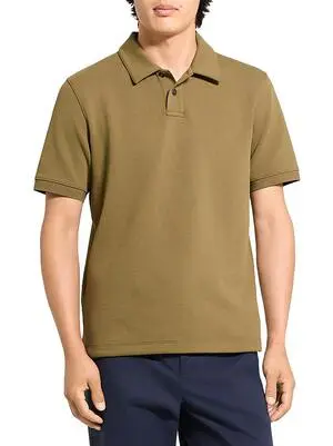 Theory Delroy Double Pique Regular Fit Polo Shirt Duffle
