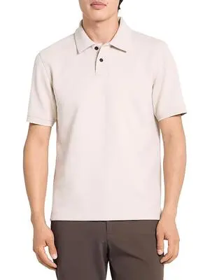 Theory Delroy Double Pique Regular Fit Polo Shirt Silverstone