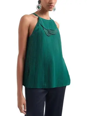 Emporio Armani Pleated Top - Hunter Green