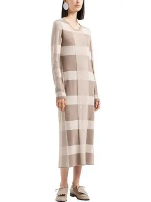 Emporio Armani Checkered Sweater Dress - Fancy Beige
