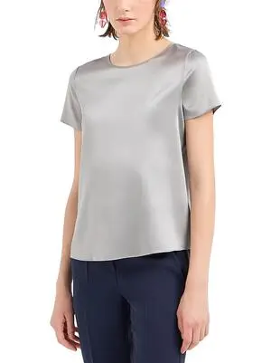 Emporio Armani Short Sleeve Blouse - Misty Grey