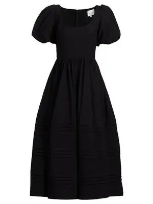 REFORMATION Everlyn Cotton Midi-dress - Black
