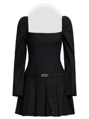 REFORMATION Luella Poplin Square-neck Minidress