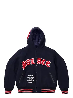 PALACE Hooded Varsity Jacket Navy