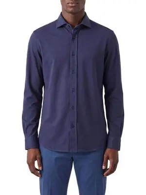 Brunello Cucinelli French Collar Cotton Shirt With Long Sleeves - Blue 1