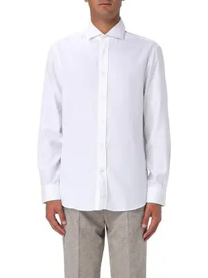 Brunello Cucinelli French Collar Cotton Shirt With Long Sleeves White