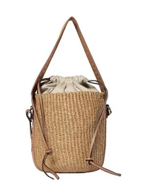 Chloé Chloé Raffia Mini Bucket Bag Brown