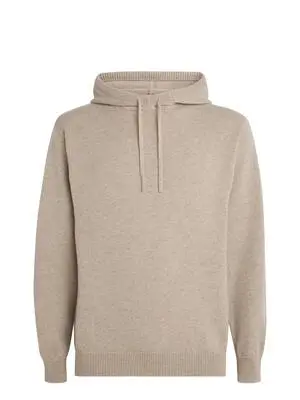 Harrods Cashmere Hoodie - Beige