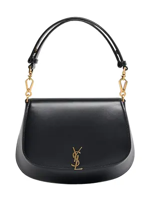 Saint Laurent Voltaire Top-handle Bag In Smooth Leather - Nero