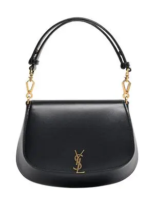 Saint Laurent Voltaire Top-handle Bag In Smooth Leather - Nero