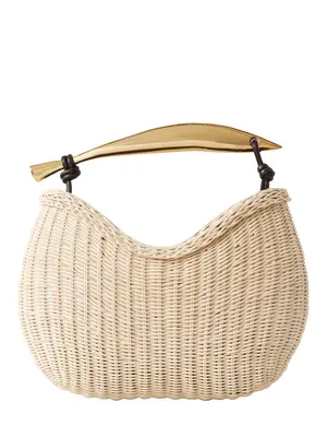 Bottega Veneta Sardine Small Raffia Shoulder Bag - Neutrals