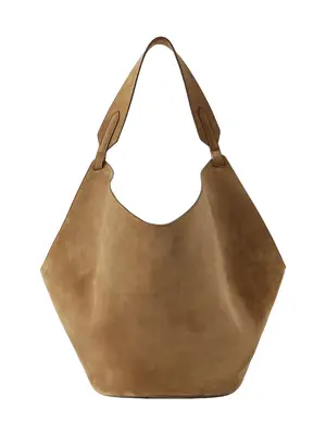 Khaite Lotus Medium Suede Tote - Brown