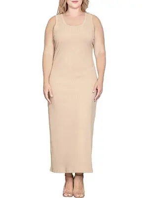 STANDARDS & PRACTICES Sleeveless Knit Maxi Dress - Wheat