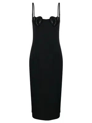 Blumarine Heart Sequin Midi Dress - Black